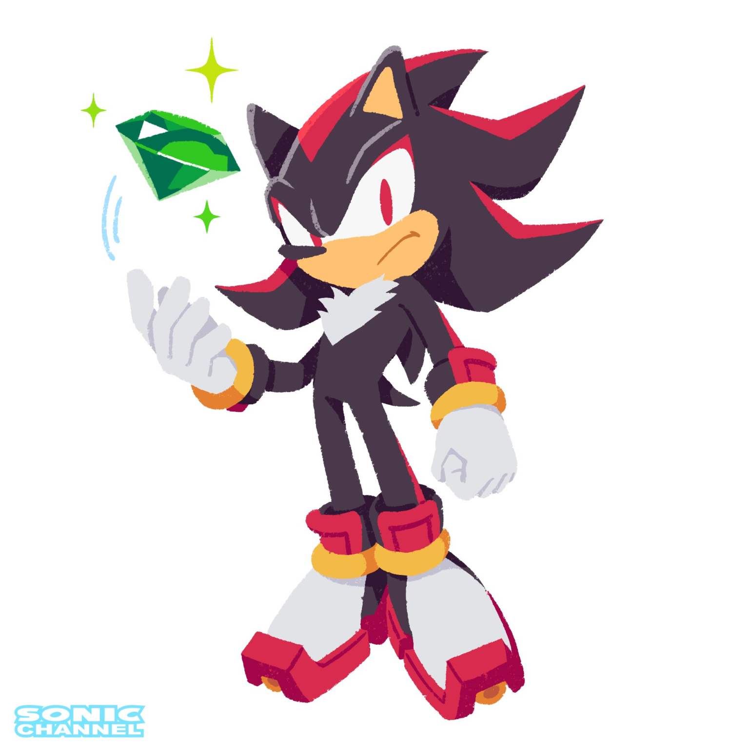 New Sonic Channel Illustration: Shadow and His Chaos Emerald – Sonic ...