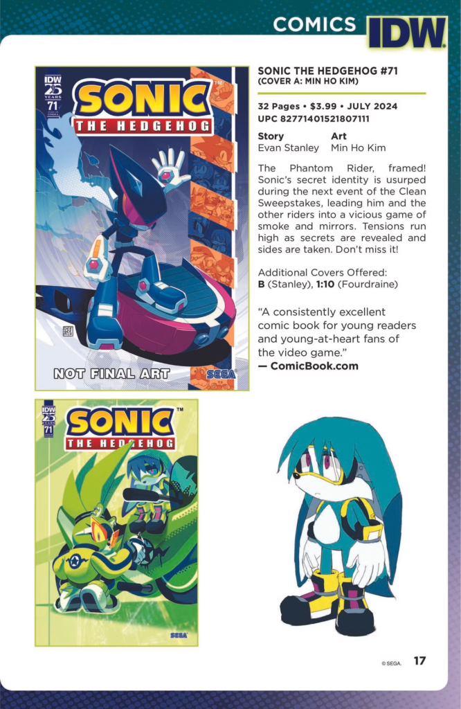 IDW Sonic the Hedgehog Issue 71 Cover A, RI, and Solicitation Released ...