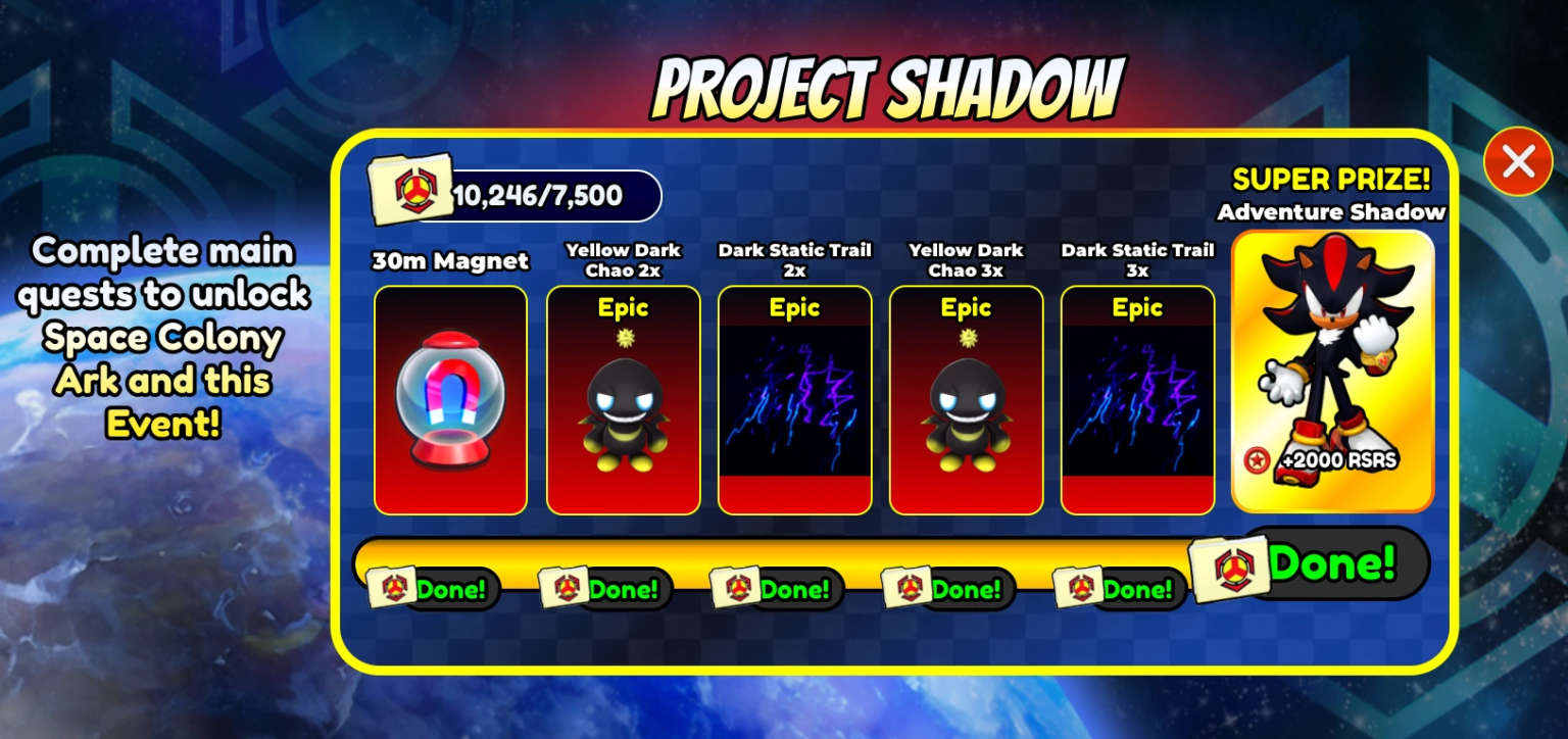 Space Colony Ark Lands on Sonic Speed Simulator – Sonic City ⋆★ Sonic ...