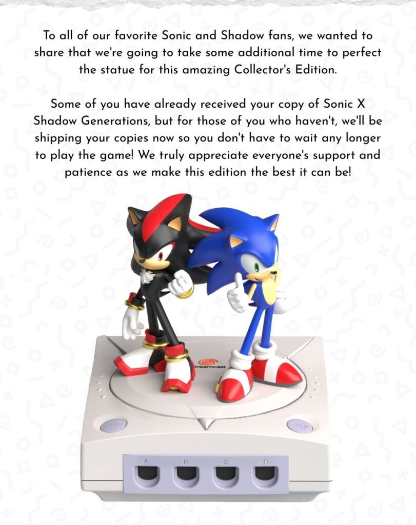 Limited Run Delays Sonic X Shadow Generations Collector’s Edition – Sonic City ⋆★ Sonic the ...